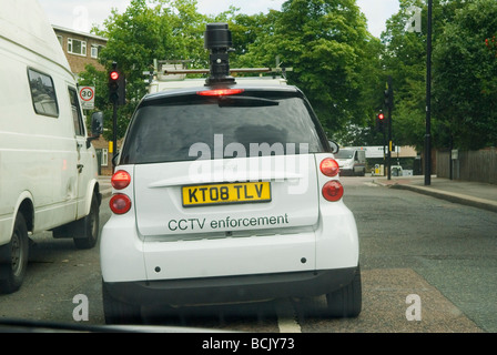 Smart Car with CCTV mobile speed camera outside St. Pancras Railway ...