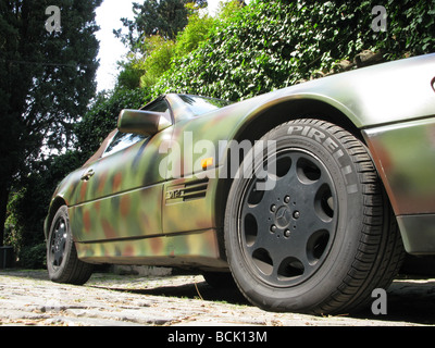 mercedes sports car painted with military army camouflage design Stock ...