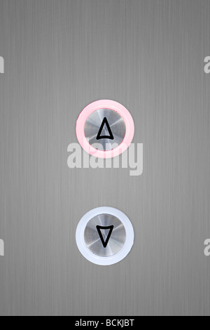 Elevator up and down arrows and control communication panel Stock Photo ...