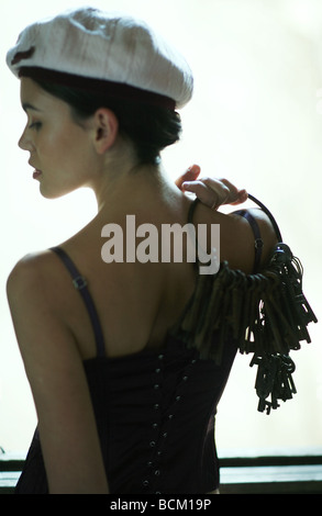 Close-up woman holding excessive belly fat, overweight abdomen on white ...