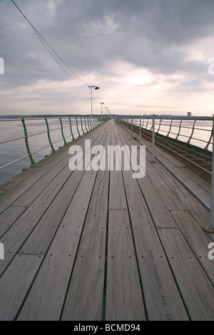wooden deck of hythe pier hampshire Stock Photo - Alamy
