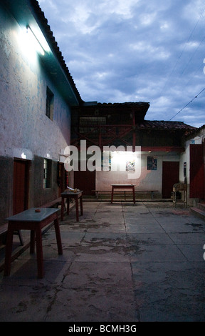 light benches in the courtyard Stock Photo - Alamy