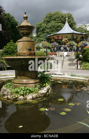 City of Truro, England. Ornate fountain in Truro’s Victoria Gardens ...