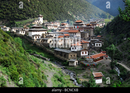 Kangding, Sichuan province, China - The view of Namo monastery, a ...