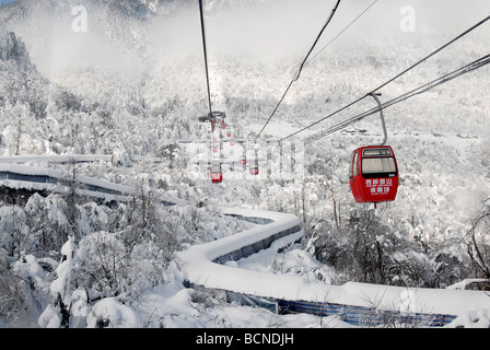 Xiling Ski Resort and ski lift, Xiling Snow Mountain, Dayi County ...