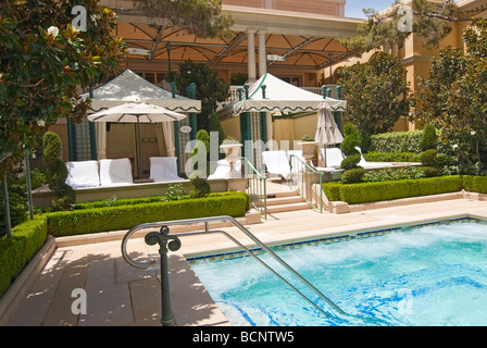 Hot tub spa area with Cabanas of Bellagio Resort and Casino Stock Photo ...