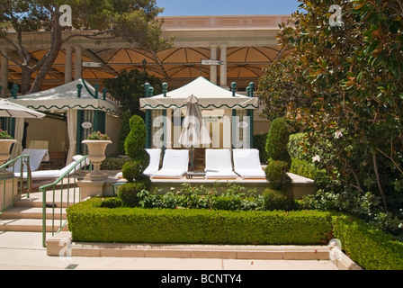 Private Cabanas at the pool area of Bellagio Resort and Casino Stock ...