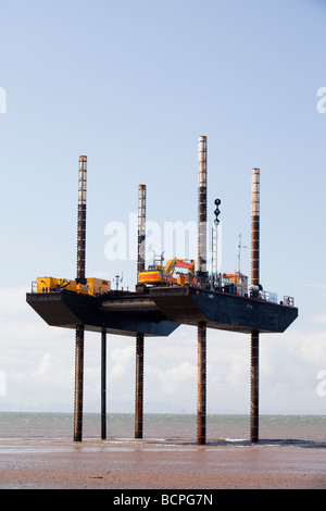 Installing the electric cable from the offshore wind farm of Robin Rigg ...