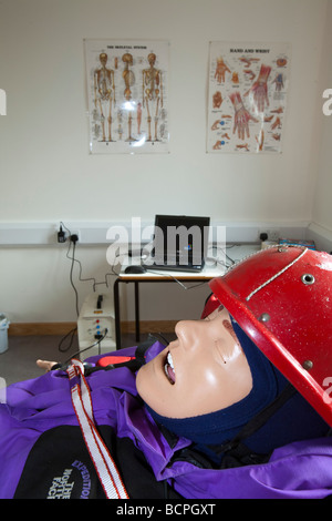 Medical training dummy in a mock operating theatre. This interactive ...