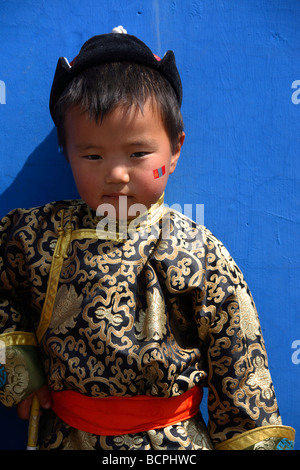 Mongolian boy in the traditional traditional traditional traditional ...