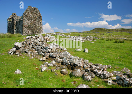 The ruined farmhouse at Unish, Waternish Point, Isle of Skye Stock ...