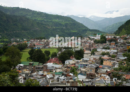 View of Chamba town and Ravi River, Himachal Pradesh, India, Asia Stock ...
