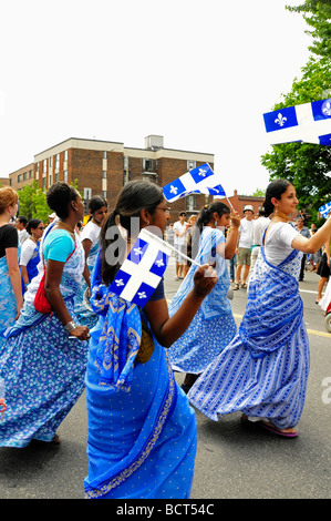 Montrealers celebrating the Saint Jean Baptiste day Montreal Canada ...
