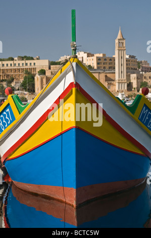 Traditional Maltese fishing boat, Marsaskala bay, Malta Stock Photo - Alamy