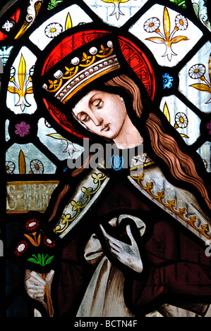 Saint Margaret stained glass, St. Margaret`s Church, Bagendon ...