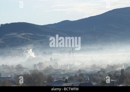 Winter Air Pollution over Mosgiel Dunedin Otago South Island New ...