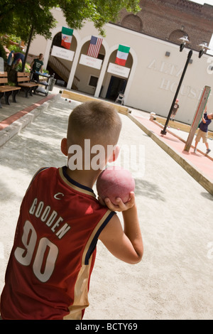 Kids playing bocce on Mayfield Road Little Italy Cleveland Ohio Stock ...
