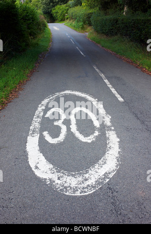 30 miles per hour mph road speed sign close up Stock Photo - Alamy