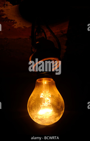 Dirty old light bulb, dark corrugated iron background Stock Photo - Alamy