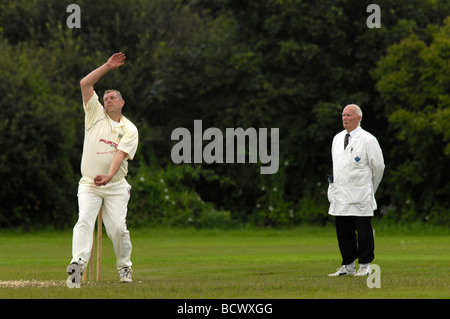 slow left-arm bowler in action Stock Photo - Alamy