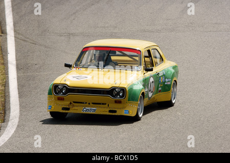 Ford Escort Mk1 race car racing up the hill climb at the Goodwood ...