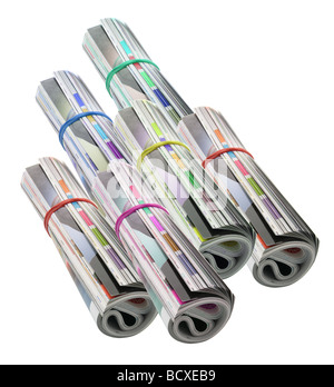 Rolled up magazines Stock Photo - Alamy