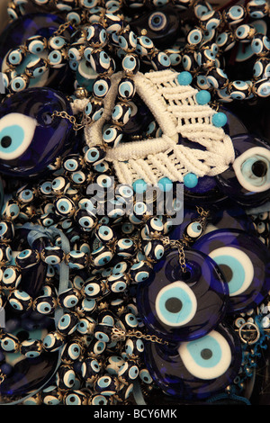 blue glass evil eye talisman from turkey Stock Photo - Alamy
