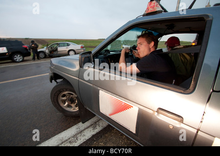 A storm chase vehicle of the National Severe Storms Laboratory in ...