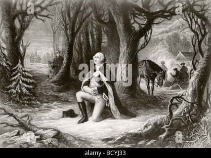 George Washington praying at Valley Forge Stock Photo - Alamy