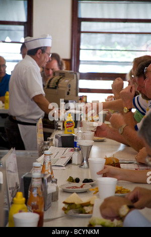 The Apple Pan restaurant. Pico Boulevard, West Los Angeles, California ...