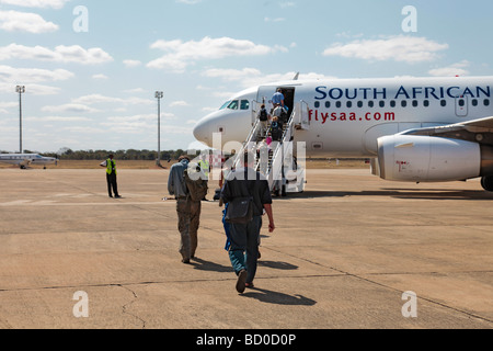 SAA jet aeroplane at Livingstone Airport, Zambia Stock Photo - Alamy