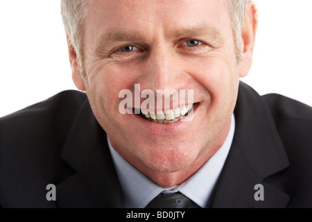 Portrait of happy middle aged businessman. Isolated on white Stock ...
