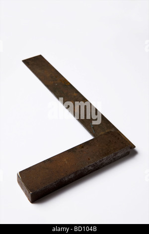 metal set square on a white background Stock Photo - Alamy