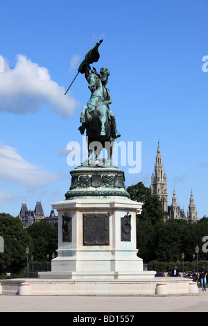 Equestrian statue of Archduke Karl at Heldenplatz and Vienna City Hall ...