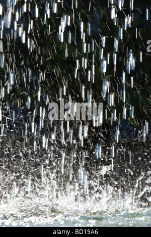 long exposure of rain drops falling in a rural setting Stock Photo - Alamy
