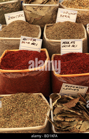 Spices are sold at a market stall in the town of Midoun, Djerba ...