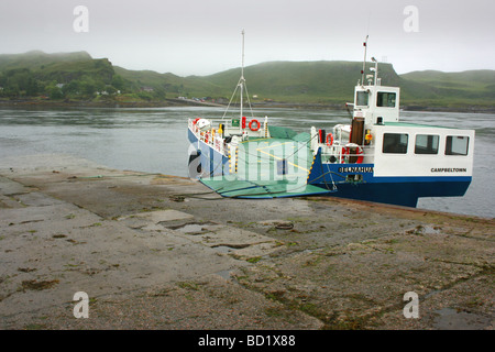 The ferry docked at the hamlet of Cuan Ferry, looking across the Sound ...