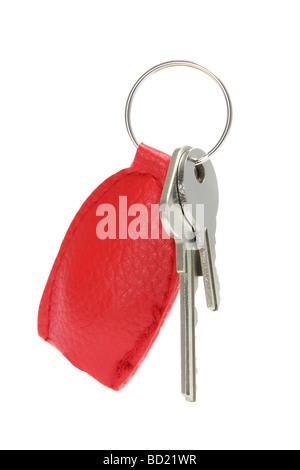 Keyring with tag, red Stock Photo - Alamy