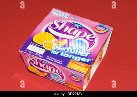 Packet Of 4 Danone Shape Desserts Yogurts Stock Photo - Alamy
