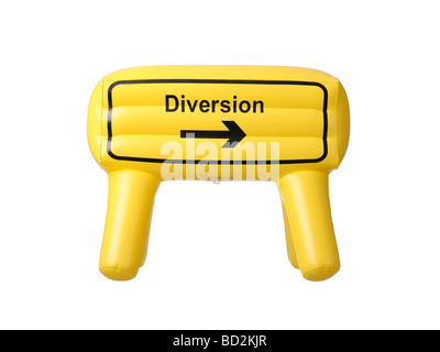 Inflatable diversion sign Stock Photo - Alamy