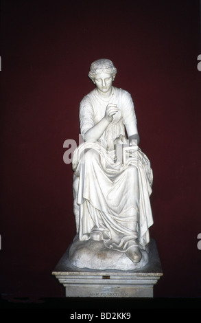 This sculpture of Calliope, Greek Muse of epic poetry, illustrates ...