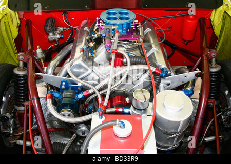 High horsepower performance V8 drag racing engine in a drag racing ...