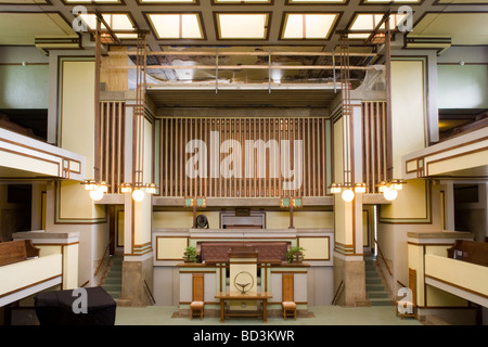 Unity Temple, seminal influential design, architect Frank Lloyd Wright ...