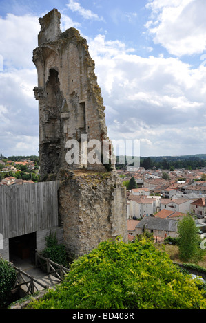 Ruins of hilltop medieval castle Château Gaillard overlooking the River ...