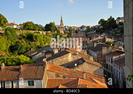 Rooftop view of the medieval town of Parthenay in France Stock Photo ...