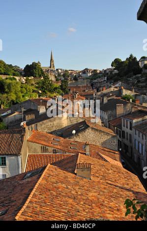 Rooftop view of the medieval town of Parthenay in France Stock Photo ...
