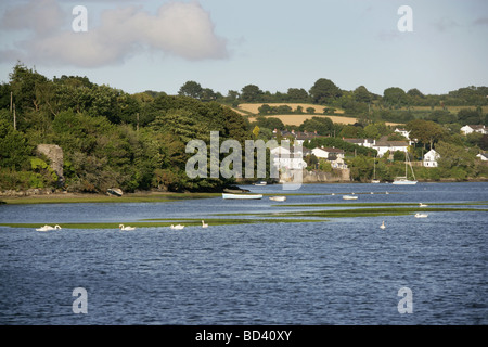 Town of Devoran, England. Peaceful view of Restronguet Creek ...