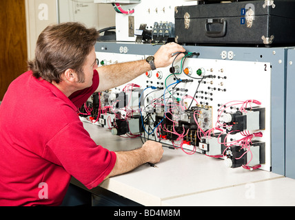 An industrial motor control training panel Used in adult and vocational ...