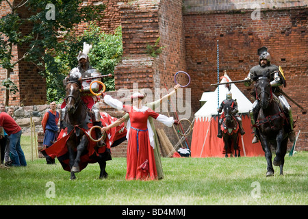 Medieval heavy calvary knight showing his lance related skills. Taken ...