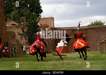Medieval heavy calvary knight showing his lance related skills. Taken ...